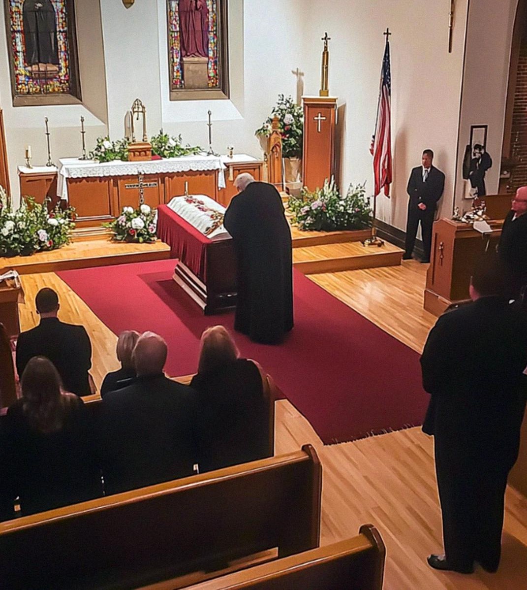 Priest Conducting Funeral Service for Wealthy Woman Leaned over Her ...
