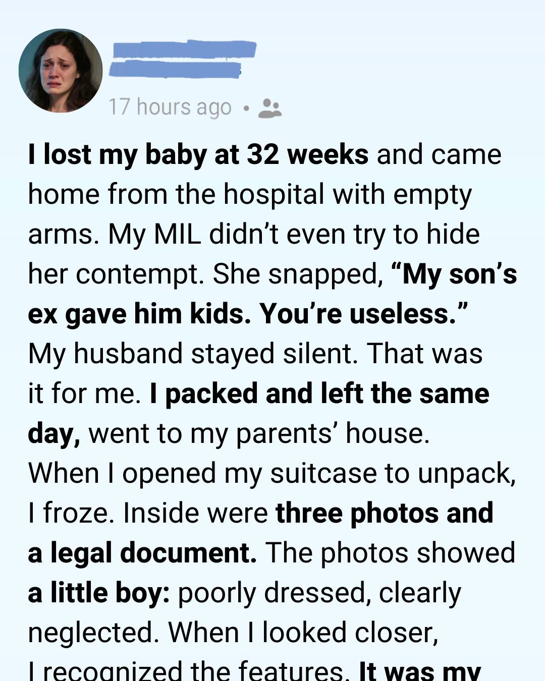 After I Lost My Baby, My Mother-in-Law Kicked Me Out—But Left a Secret ...